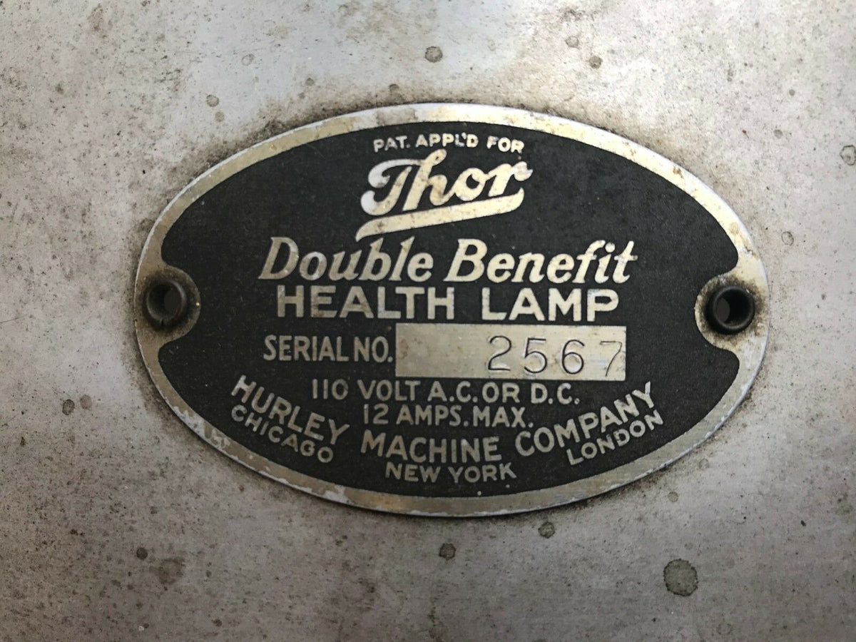 ANTIQUE ART DECO STYLE THOR DOUBLE BENEFIT HEALTH / SUN LAMP ~ HURLEY ...