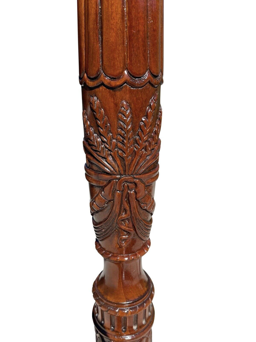 Vintage Cherry Queen Size Chippendale Style Rice Carved Plantation Bed ...